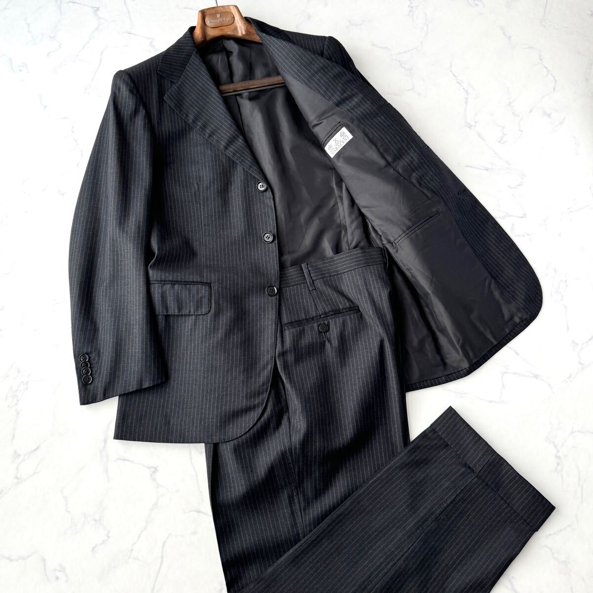 【目立った傷や汚れなし】C786 入手困難の希少品!! DOMENICO CARACENI ドメニコ カラチェニ 美品 ストライプ ...