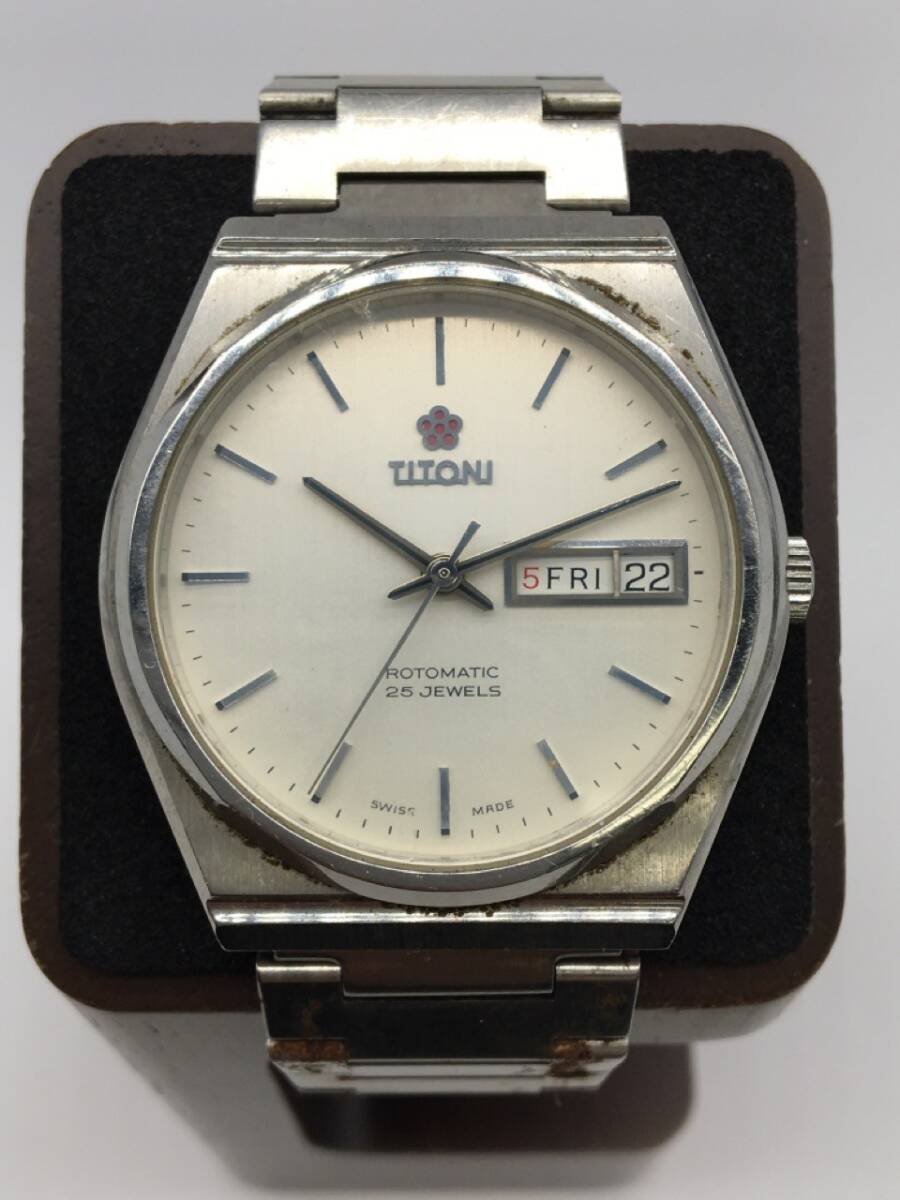 【中古】TITONI/チトーニ Airmaster エアマスター 3針デイト ROTOMATIC 77石 347-345 稼働品【B23-7】の落札情報詳細 - Yahoo!オークション落札 ...