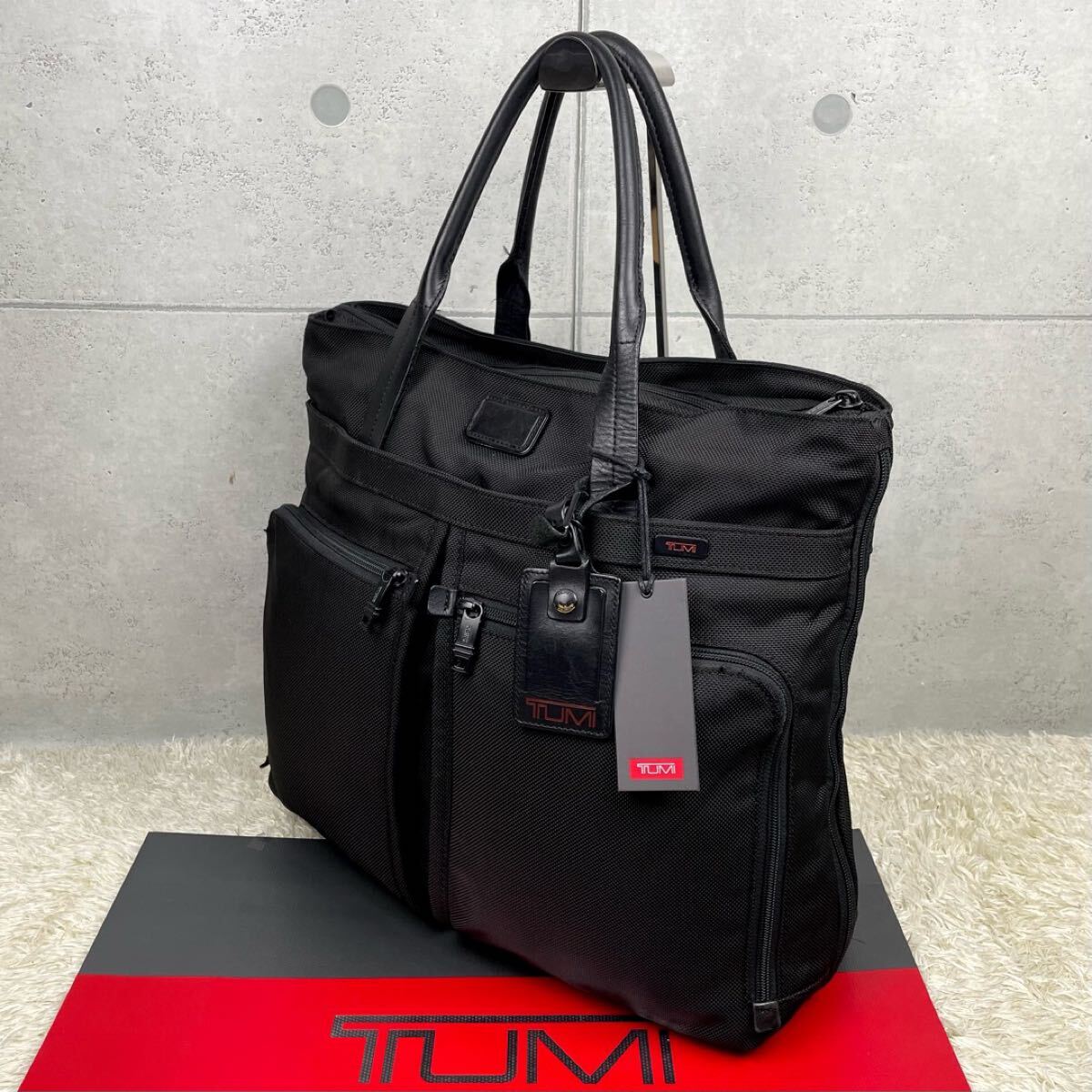 【目立った傷や汚れなし】[極美品] TUMI トゥミ ALPHA コンパニオン トートバッグ エクスパンダブル メンズ ビジネス 肩掛け 牛革+バリスティック A4+PC可 大容量 黒の落札 ...