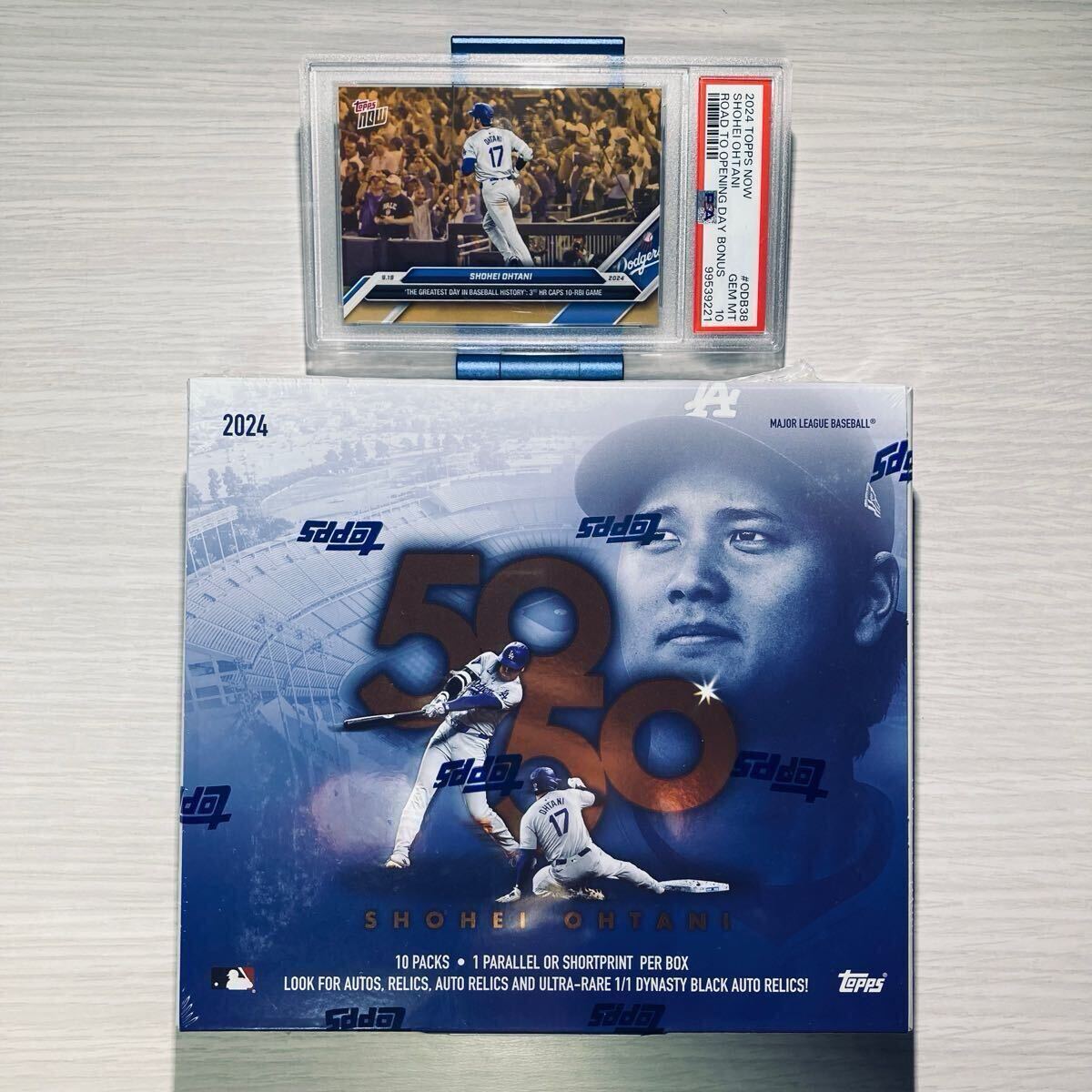 【未使用】【新品未開封】2024 Topps 50/50 Shohei Ohtani 1Box 【PSA10】 Topps Now Road to Opening day 大谷翔平 一試合3 ...