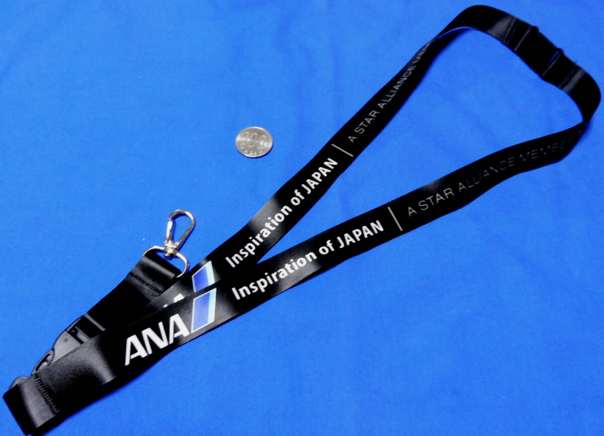 【未使用】ANA///Inspiration of JAPAN|A STAR ALLIANCE MEMBERロゴ入り着脱式ネックストラップ黒 ...