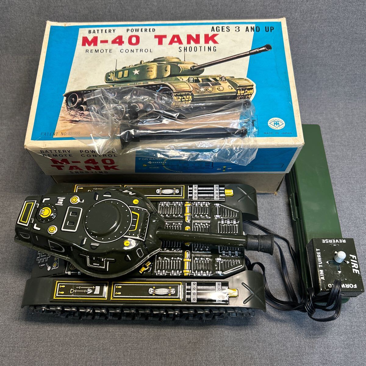 【未使用に近い】【未使用品に近い】M-40 TANK BATTERY POWERED ブリキ 当時物 増田屋 日本製 未チェック ジャンク品の ...