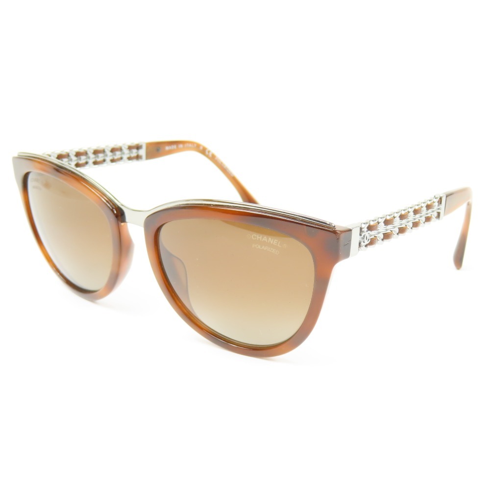 【目立った傷や汚れなし】95806★1円スタート★CHANEL シャネル 極美品 アイウェア チェーン調 5361-Q-A 55 19 ...