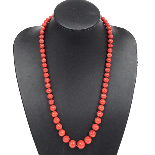 【やや傷や汚れあり】留め具 K14 赤珊瑚 サンゴ ネックレス 直径8～15mm 重量89.7g アクセサリー 服飾小物 保存ケース付き A16075の落札情報詳細 - Yahoo ...