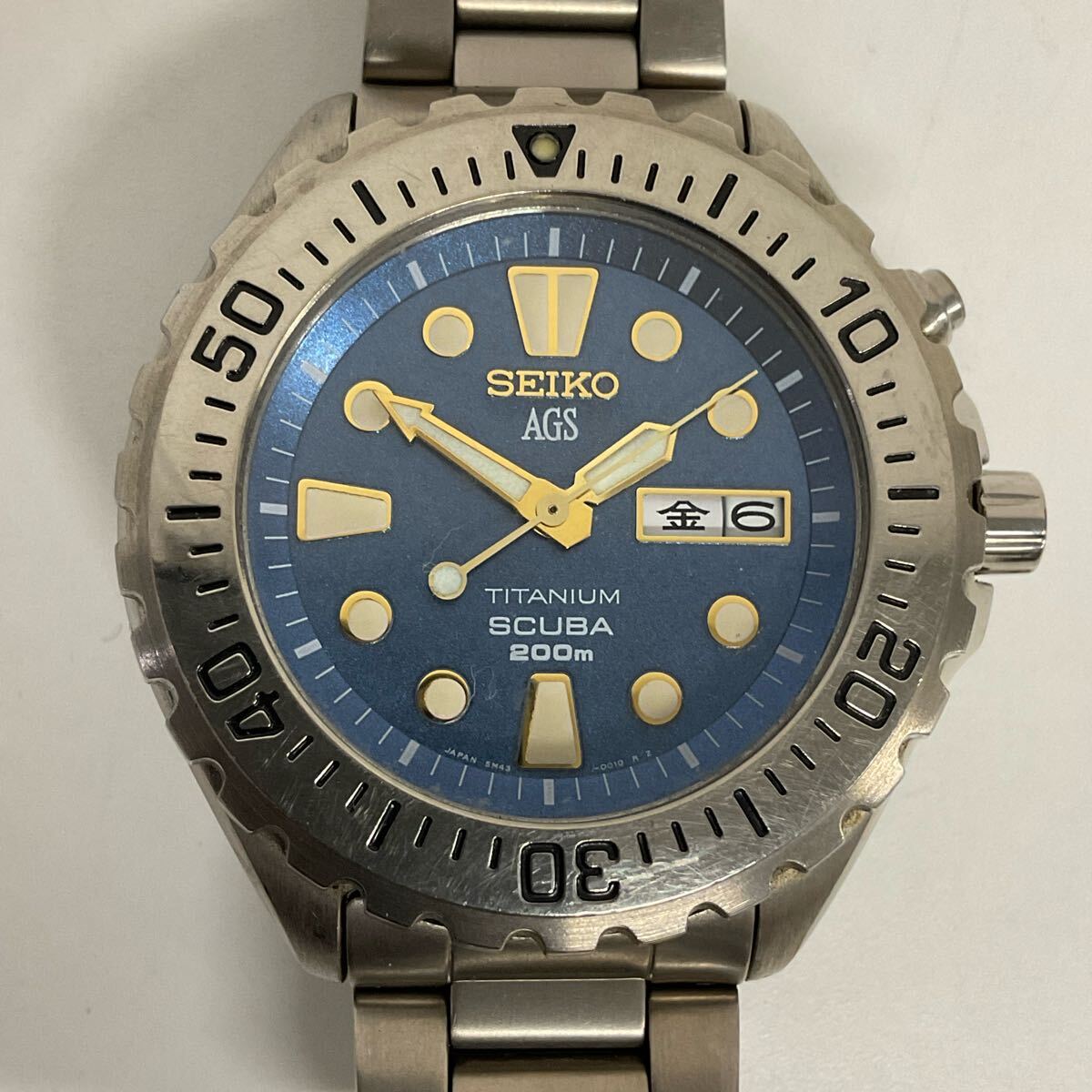 【傷や汚れあり】SKT020-60 SEIKO AGS TITANIUM SCUBA セイコー スキューバ 200m デイデイト 5M43-0010 自動巻き 腕時計 （現状品）の落札情報詳細 ...