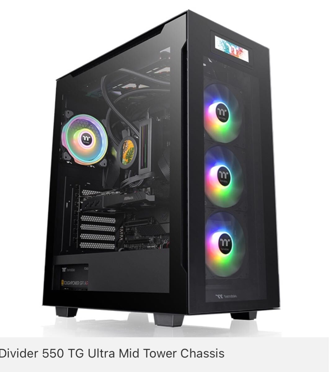 【未使用】PCケース thermaltake Divider 550 TG Ultra Mid Tower ChassisCA-1T7 ...