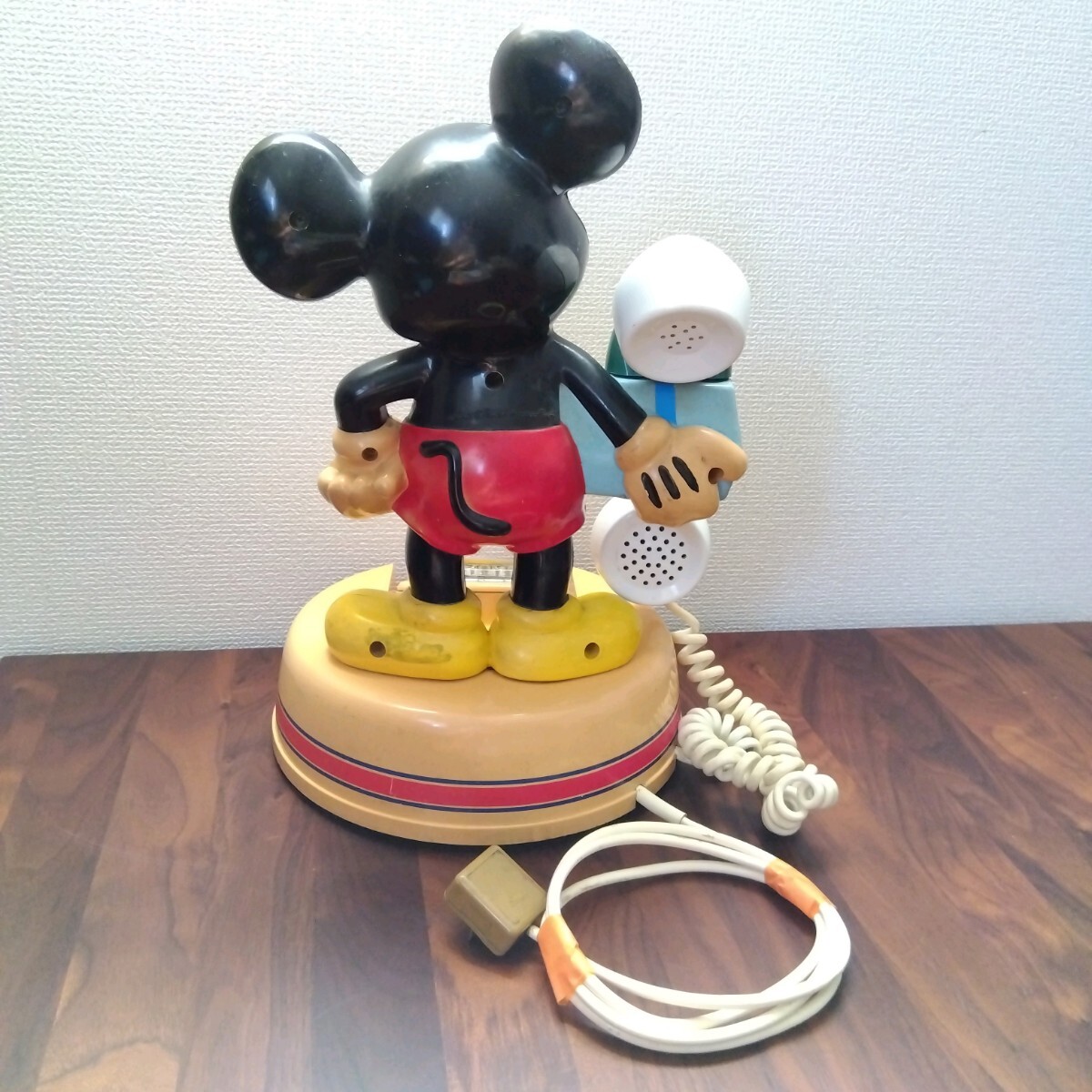 【傷や汚れあり】ミッキーマウス アンティーク ダイヤル式電話機 昭和レトロ 神田通信工業 DK-641 B-55-003 インテリア ...