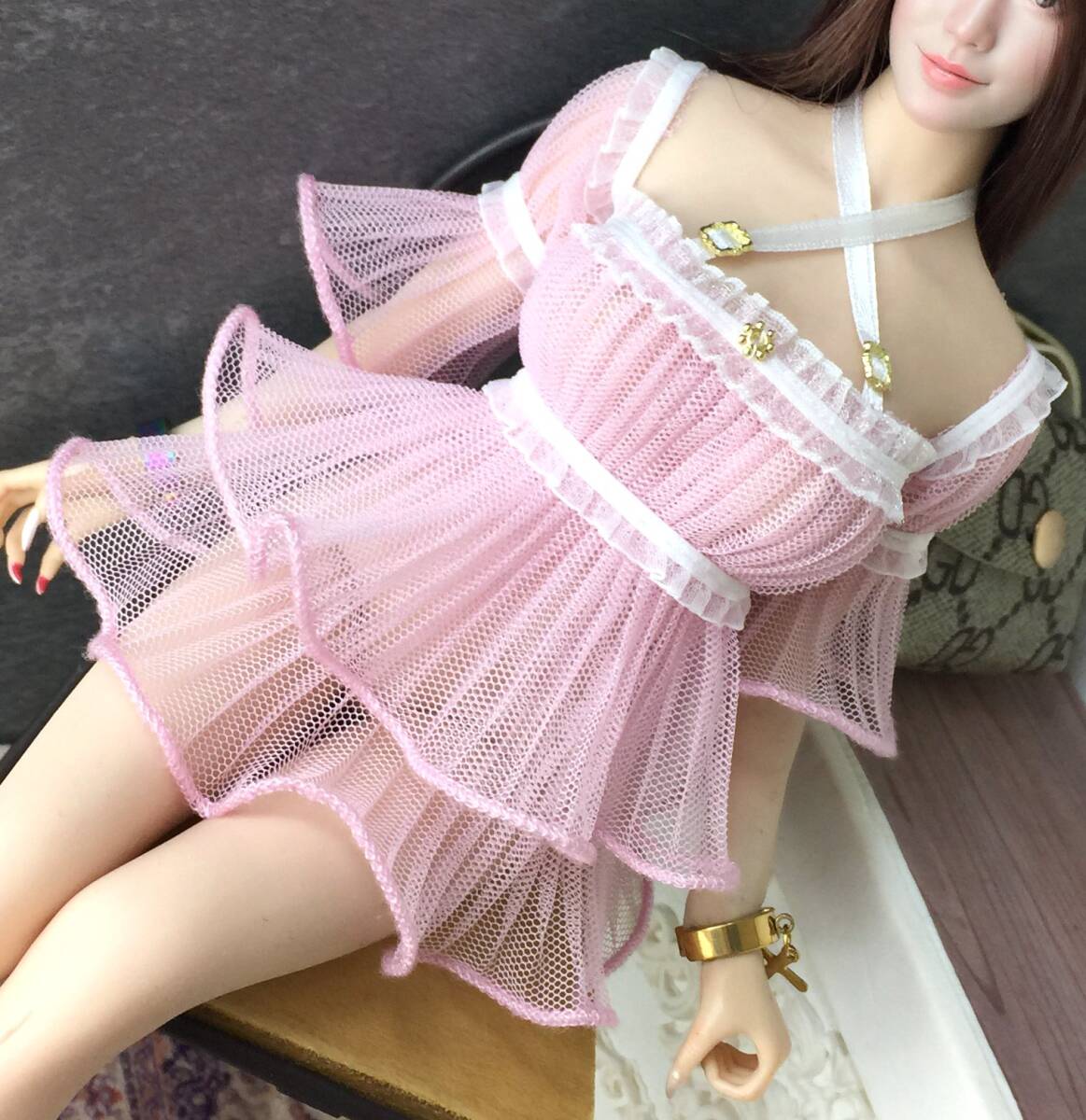 【未使用】2点セット ピンク色透けドーリーフリルワンピース TBLeagueS07/S09／S10D/S12D対応サイズ 1／6人形用洋服の落札情報詳細 - Yahoo!オークション落札価格 ...