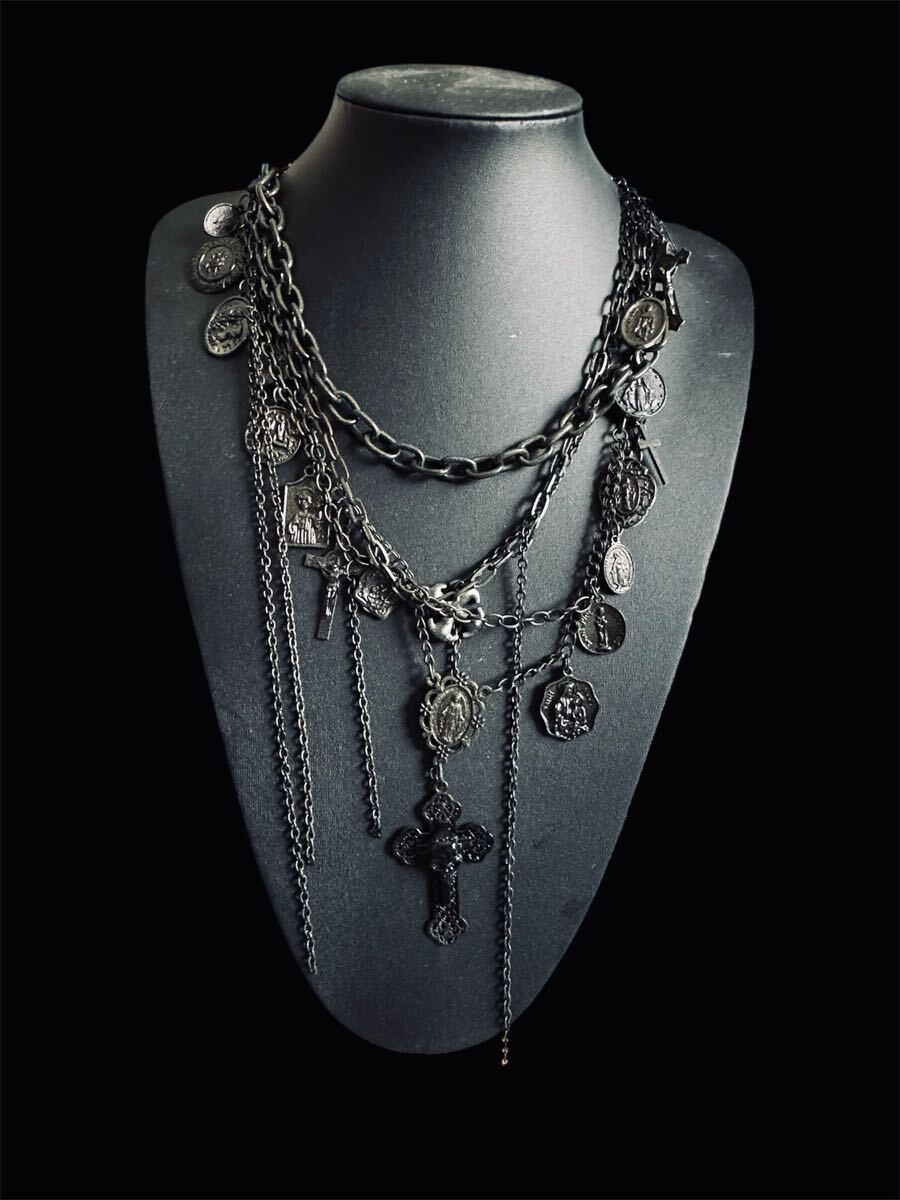 【やや傷や汚れあり】JPG/ vintage Collection sample mulch chain charm Gunmetal ...
