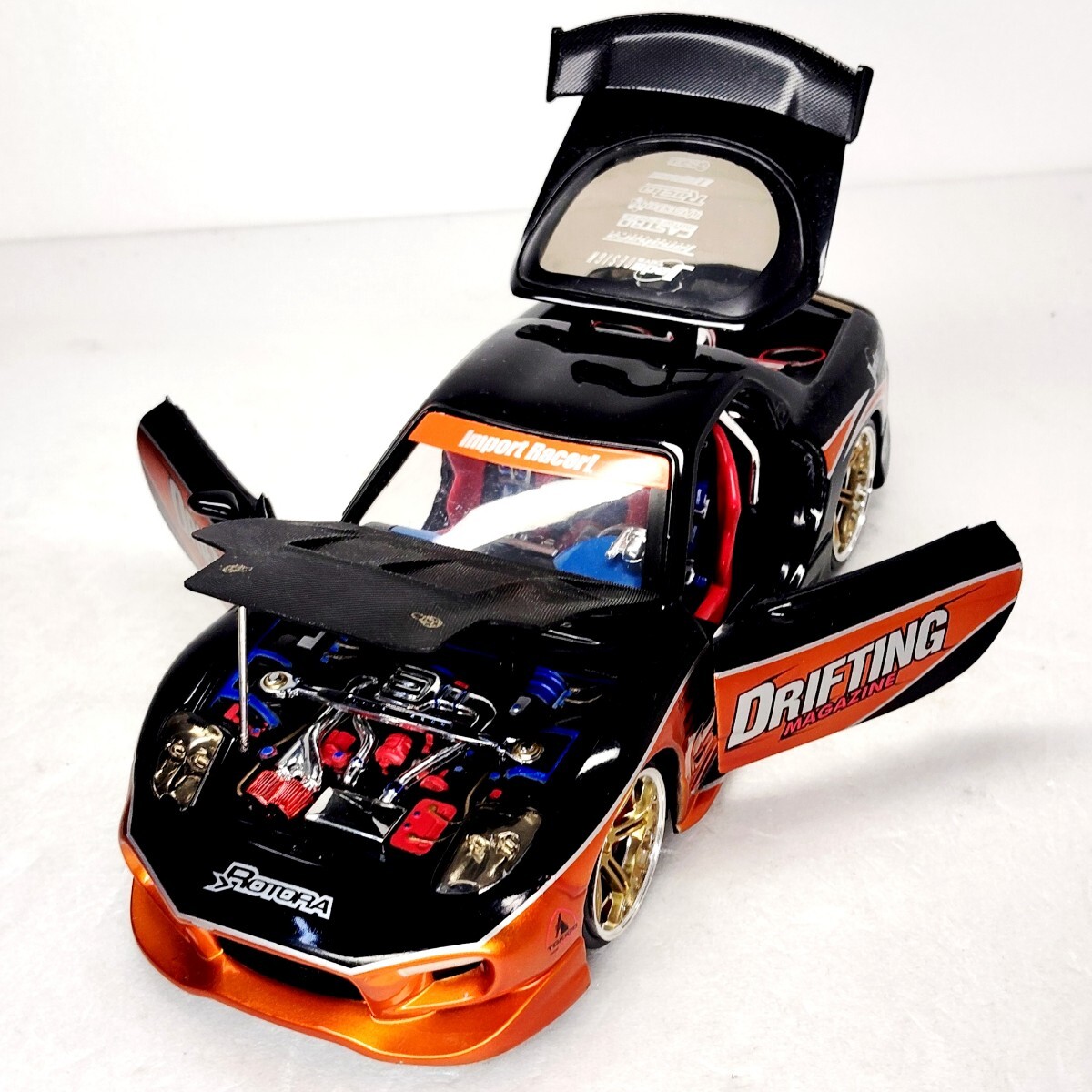 【やや傷や汚れあり】1/24 Jada toys 激レア ギミック多数 エンジン再現 マツダ RX-7 MAZDA RX7 USDM JDM ...