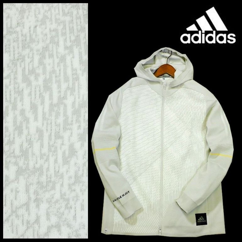 【未使用】新品 1円～ 定価24,200円 アディダス adidas ゴルフ フーディー ジップアップジャケット L 白x灰 グラデーション PRIMEKNIT メンズ【4465】の落札情報 ...