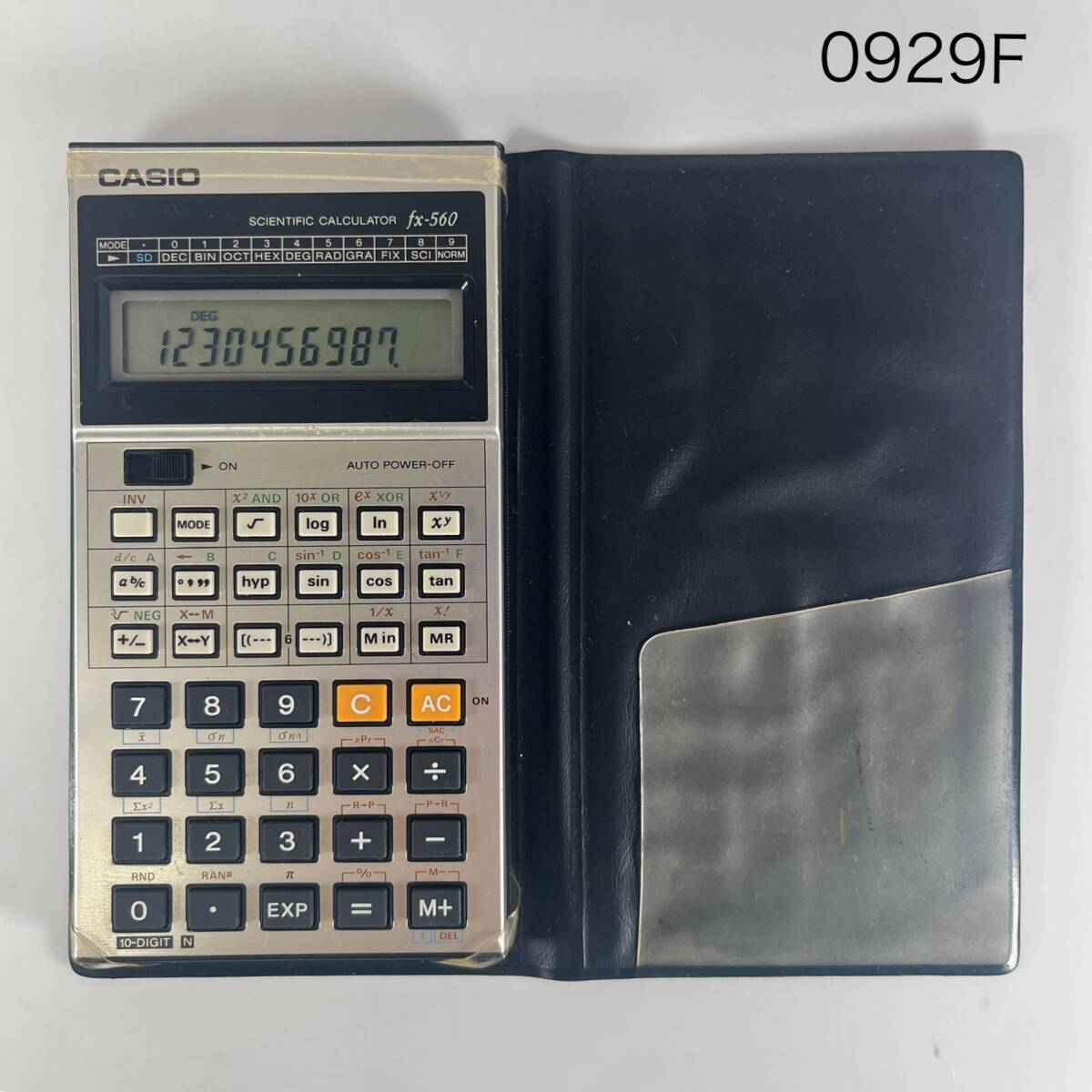 【やや傷や汚れあり】(志)【動作品】CASIO/カシオ 関数電卓 fx-560 ソフトケース付 計算機 昭和レトロ 昭和60年代 事務用品 ...