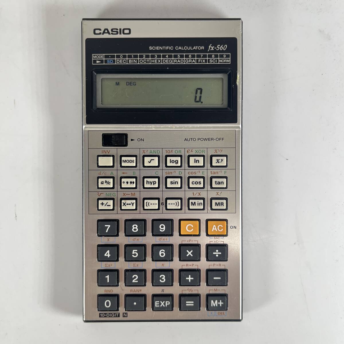 【やや傷や汚れあり】(志)【動作品】CASIO/カシオ 関数電卓 fx-560 ソフトケース付 計算機 昭和レトロ 昭和60年代 事務用品 ...