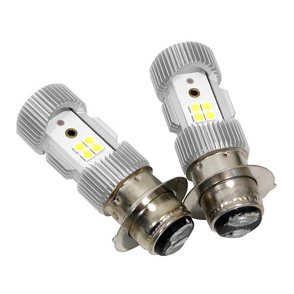 【未使用】ジャイロキャノピー TA02 TA03 T19L ヘッドライト Hi/Lo LED CD50 原付 H6M P15D 簡単交換 ホワイト 白 アルミ ヒートシンク バイク 原付の落札 ...