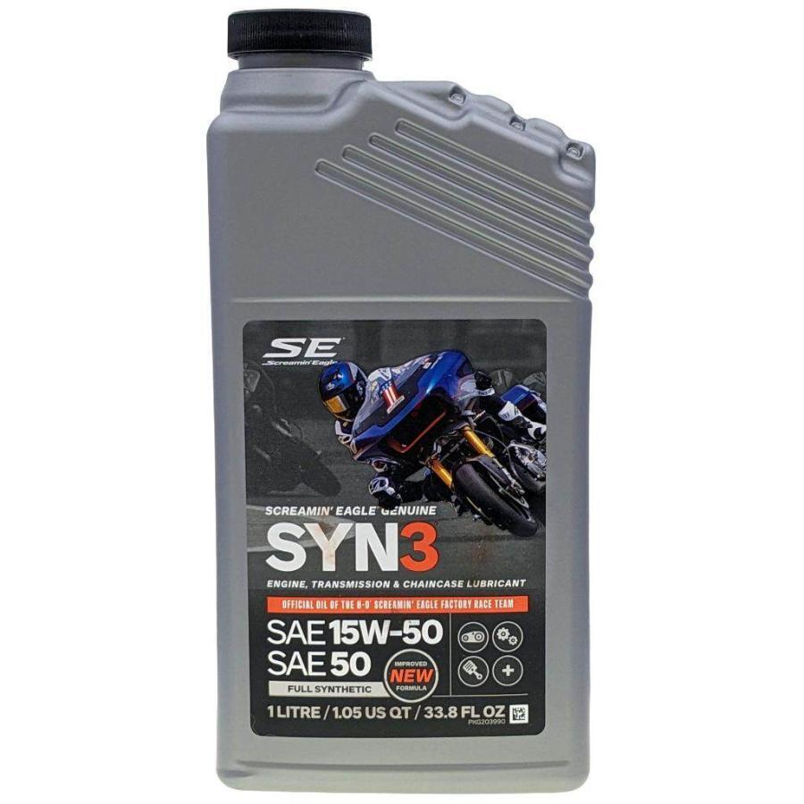 【未使用】【送料無料】送料無料12本セット ハーレー純正オイル SYN3 100％化学合成 SAE 15w/50 定価：6,277円（税込）× ...