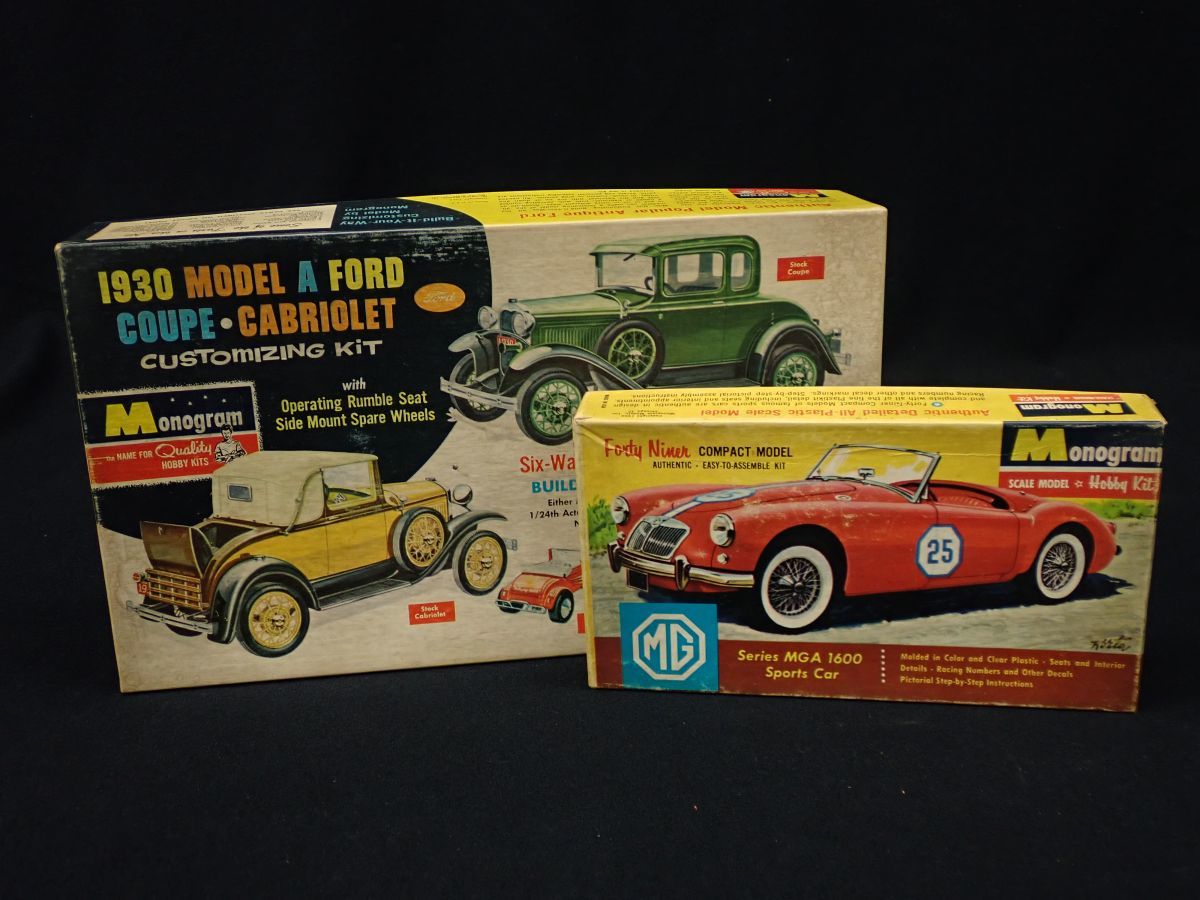 【中古】 ビンテージプラモ04 2点 箱付/Monogram/Series MGA 1600/MGスポーツカー/1930 MODEL A ...