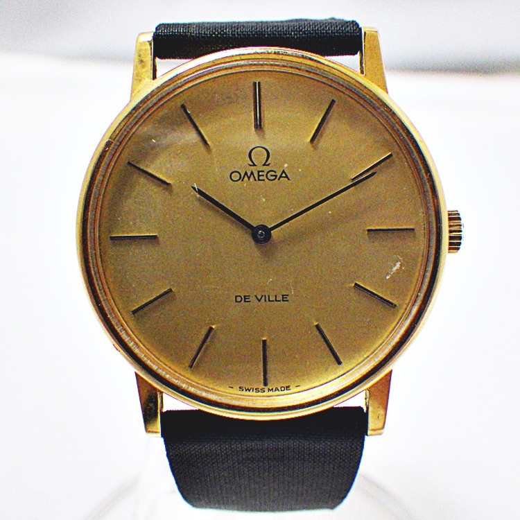 20-2296 【 中古・稼働品 】 OMEGA Deville オメガ デビル 111.140 Cal.625 17石 PAT.BVT PLAQUE 手巻き 腕時計 メンズ ゴールド文字盤 ...