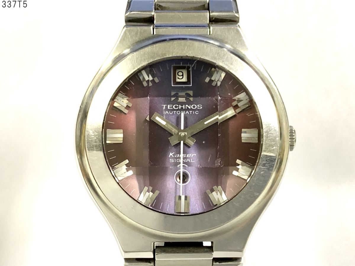 【傷や汚れあり】★TECHNOS Kaiser SIGNAL テクノス カイザー シグナル Cal.2063 カットガラス 自動巻き メンズ 腕時計 純正ベルト ジャンク 337T5⑰の落札 ...