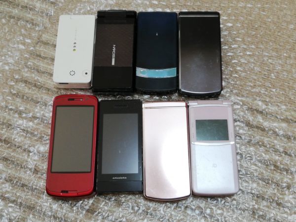 【傷や汚れあり （詳細）】動作未確認 ジャンク ガラケー 8台まとめ出品 docomo N-02C/N-04A/N-05A/N-06A ...