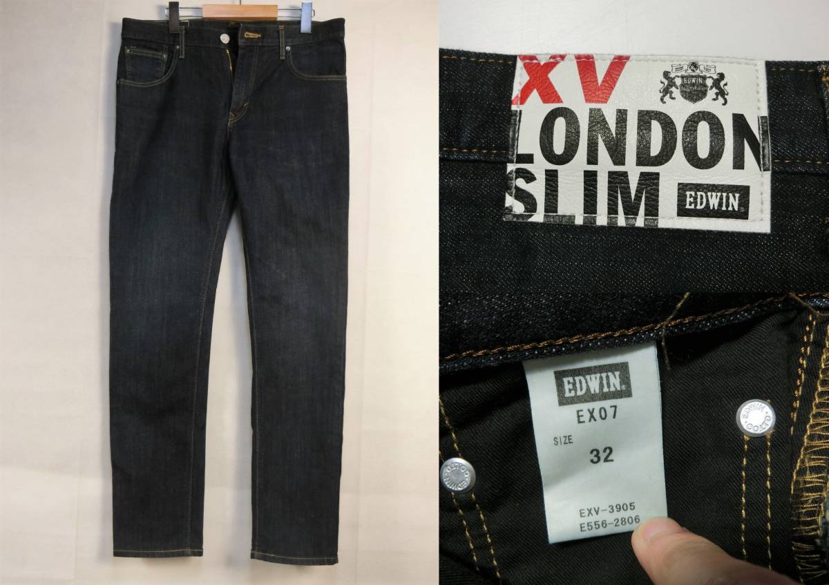 【中古】当時物 EDWIN LONDON SLIM エドウィン ロンドンスリム 青 ブルー W29 L30 1410 の落札情報詳細 ...