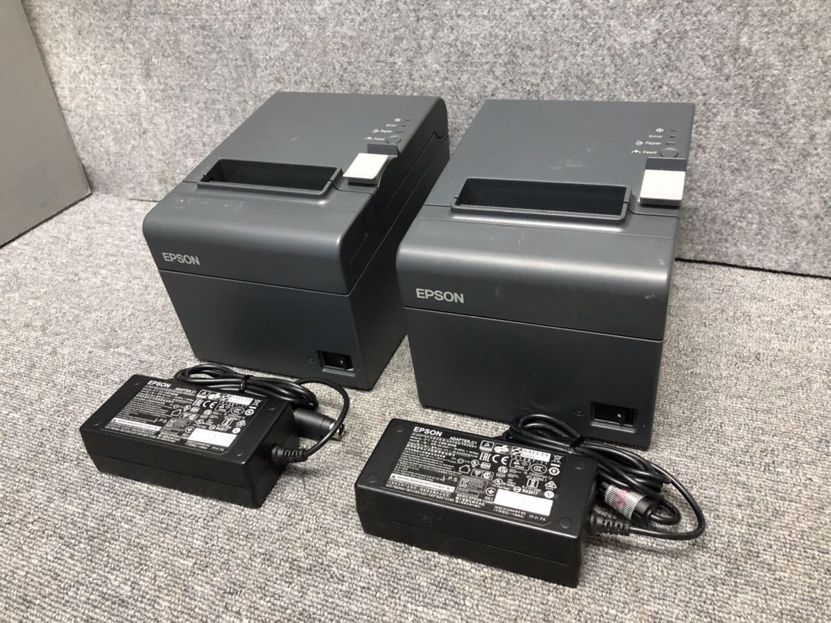 【やや傷や汚れあり】 エプソン EPSON☆TM-T20II M267D レシートプリンター/有線LAN ☆ACアダプター付☆2台セット☆の ...