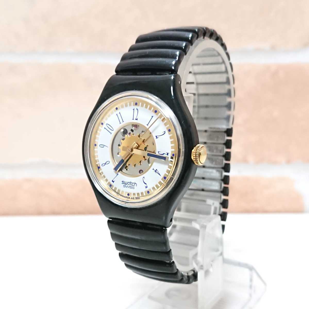 【やや傷や汚れあり】★稼働品 スウォッチ Swatch 自動巻き 腕時計 Automatic スイスETA 2840 ムーブメント搭載 同エタムーブメント付 裏スケ バネベルト メンズの落札 ...