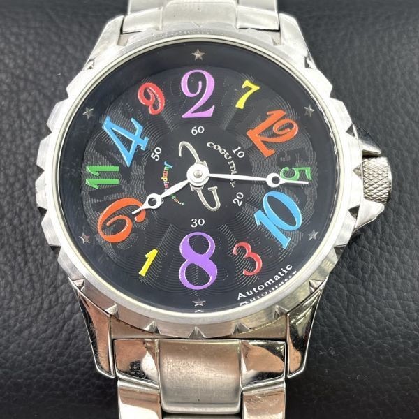KK537 良品 COGU/コグ ITALY CRAZY AUTOMATIC WATCH Jumping Hour ジャンピングアワー 裏スケ ...