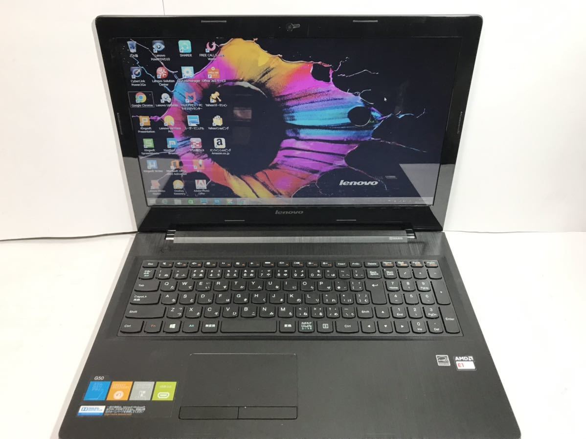 【やや傷や汚れあり】050406 Lenovo レノボ G50-45 AMD E1-6010 メモリ4G HDD 500GB カメラ ...