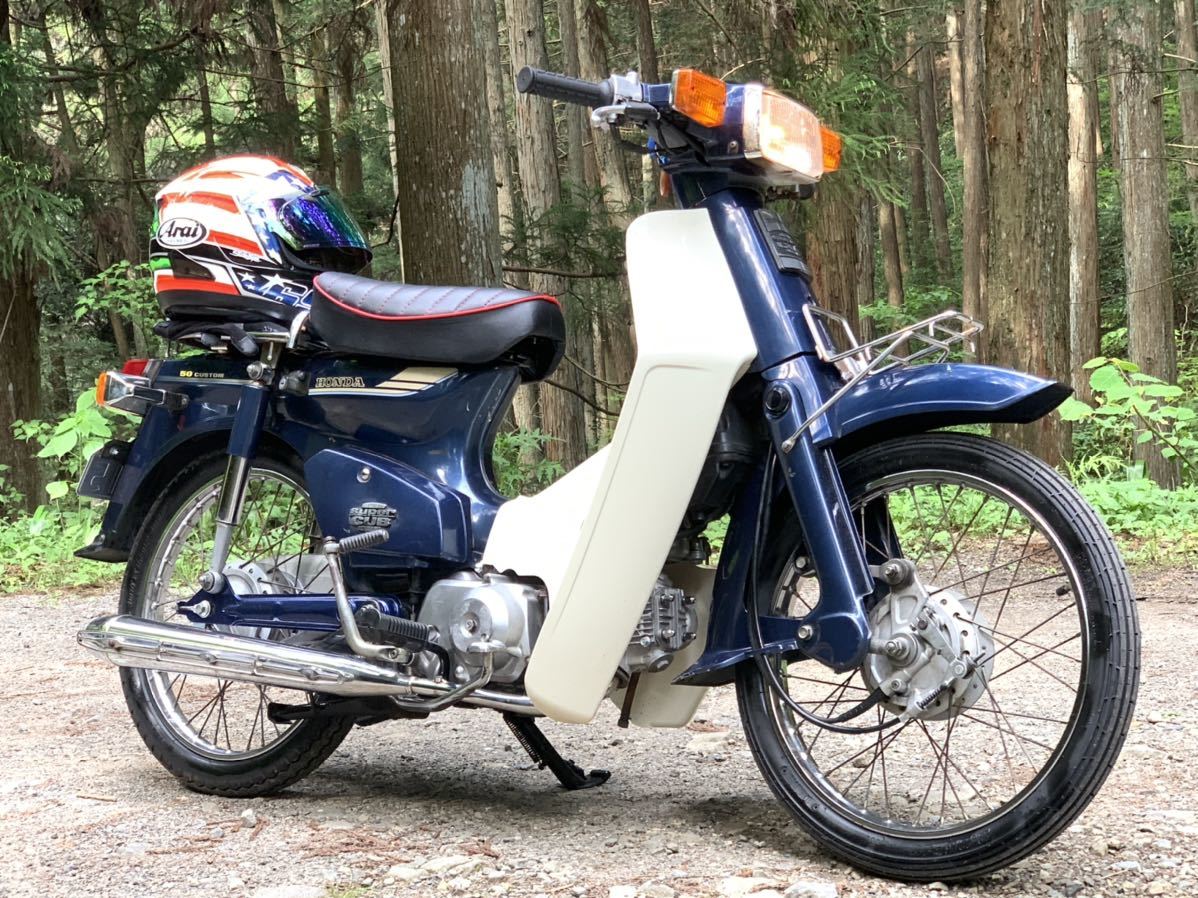 【やや傷や汚れあり】☆ホンダAA01スーパーカブカスタム4速セル付き改造済み書類カギ付きベースマシンにモンキーシャリーグロムモトラ☆の落札情報 ...