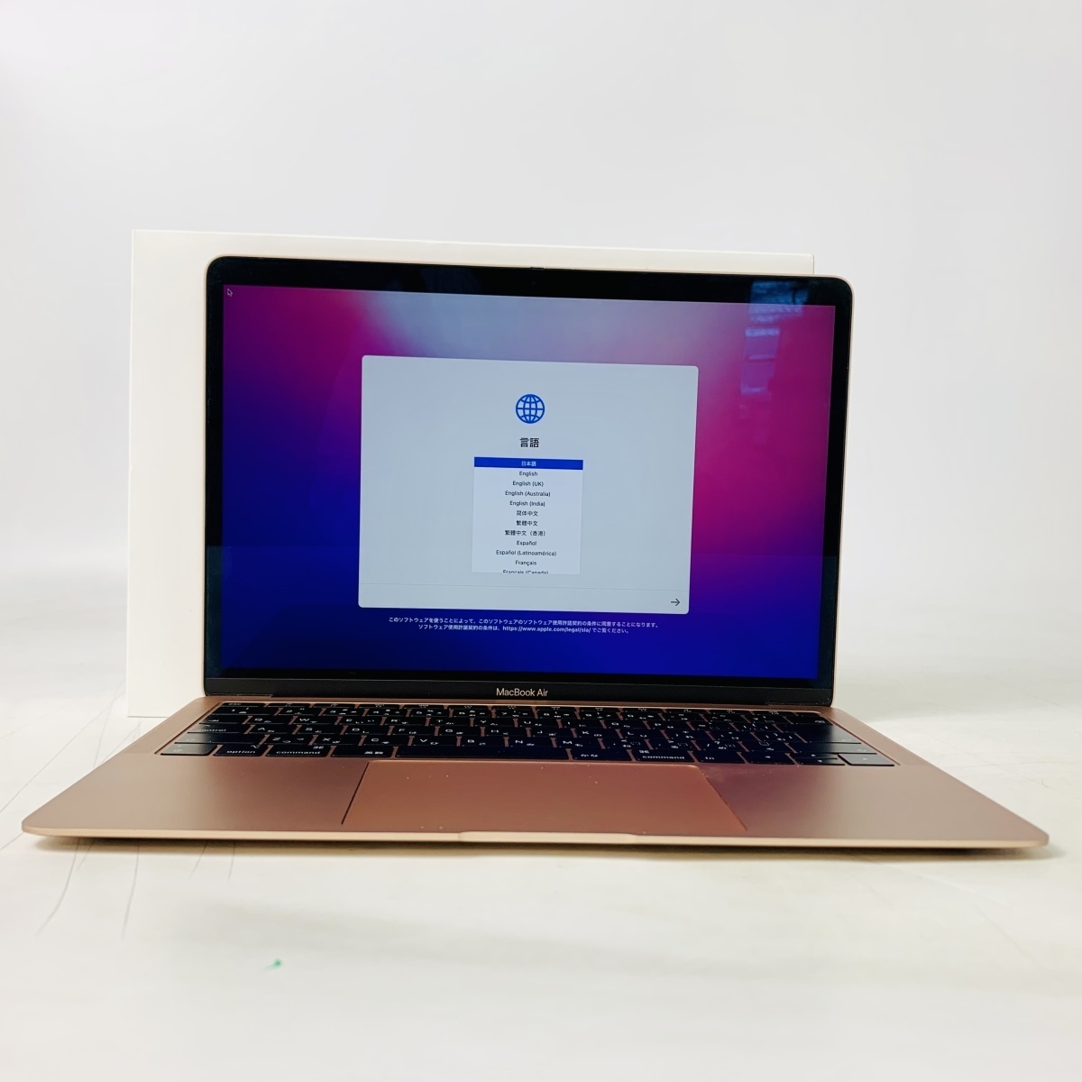 【傷や汚れあり】動作確認済み MacBook Air Retina 13インチ(Late 2018) Core i5 1.6GHz/8GB/SSD 256GB ゴールド MREF2J/Aの落札 ...