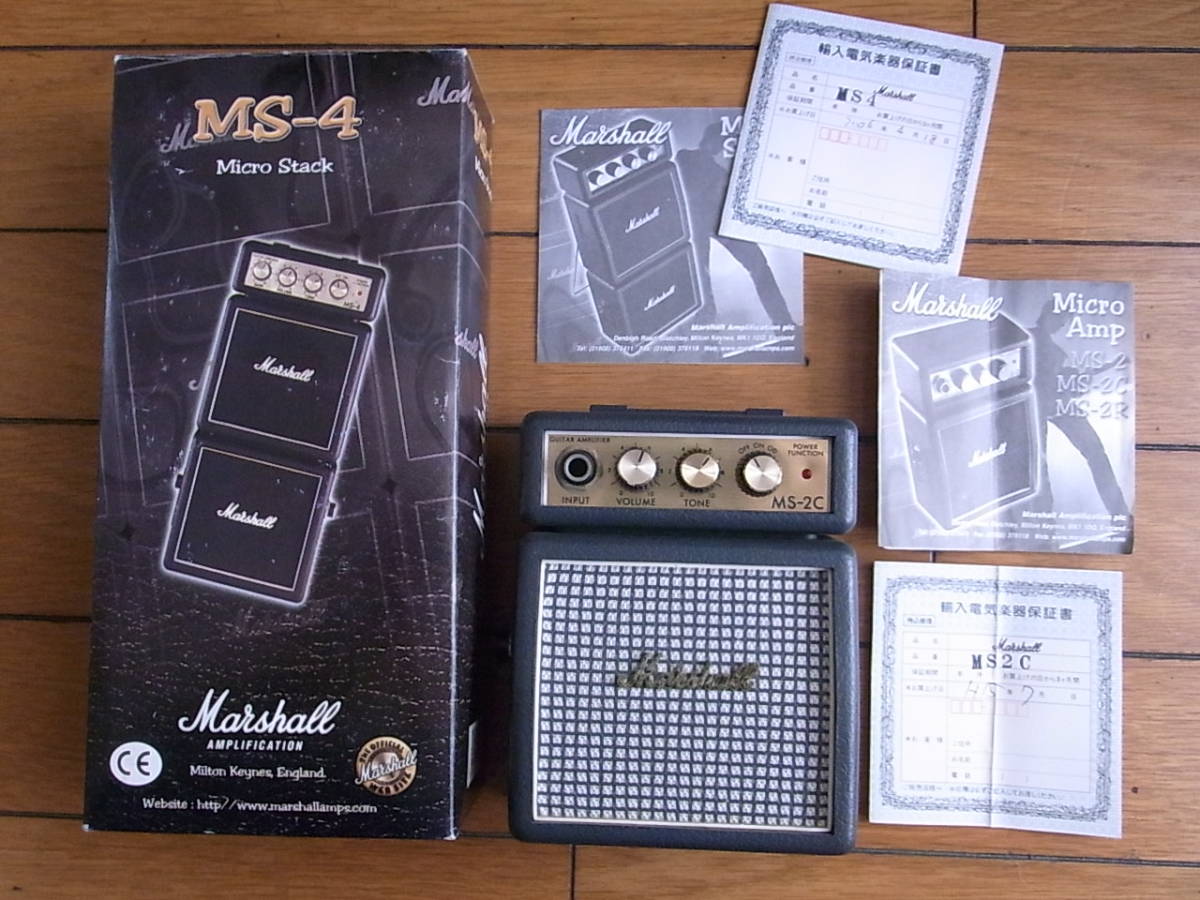 【やや傷や汚れあり】MarshallマーシャルMS-2C＋解説書＆保証書＋おまけ付き！★マーシャル マイクロアンプ ★ミニアンプの落札情報詳細 ...