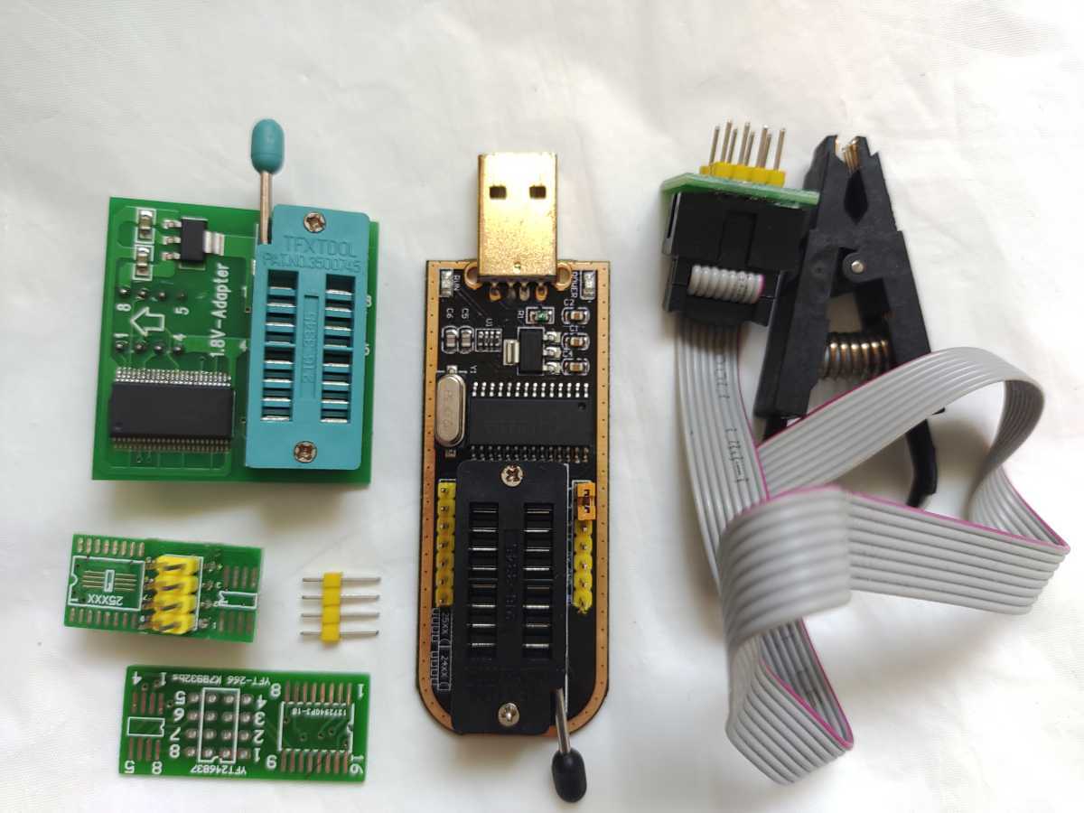 【やや傷や汚れあり】送料無料 CH341A ROMライター SPI Flashライター 24 25シリーズ EEPROM BIOS ...