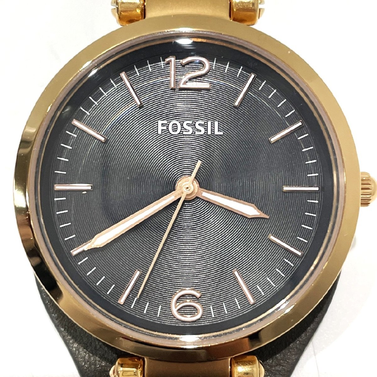 【目立った傷や汚れなし】FOSSIL フォッシル ES3077 クォーツ腕時計 レザーバンド レディース 稼働品 中古 送料全国一律520円 ...