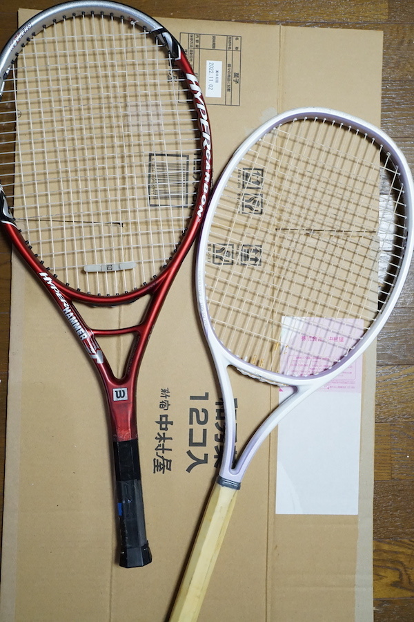 【やや傷や汚れあり】テニスラケット 2本セット （WILSON HYPER HAMMER 5.6 ROLLERS , YONEX RD-20 ...