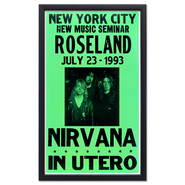 【未使用】額入りバンドポスター NIRVANA ニルヴァーナ JULY 23 1993 サイズ：36.1×59cm ショープリント 輸入ポス ...