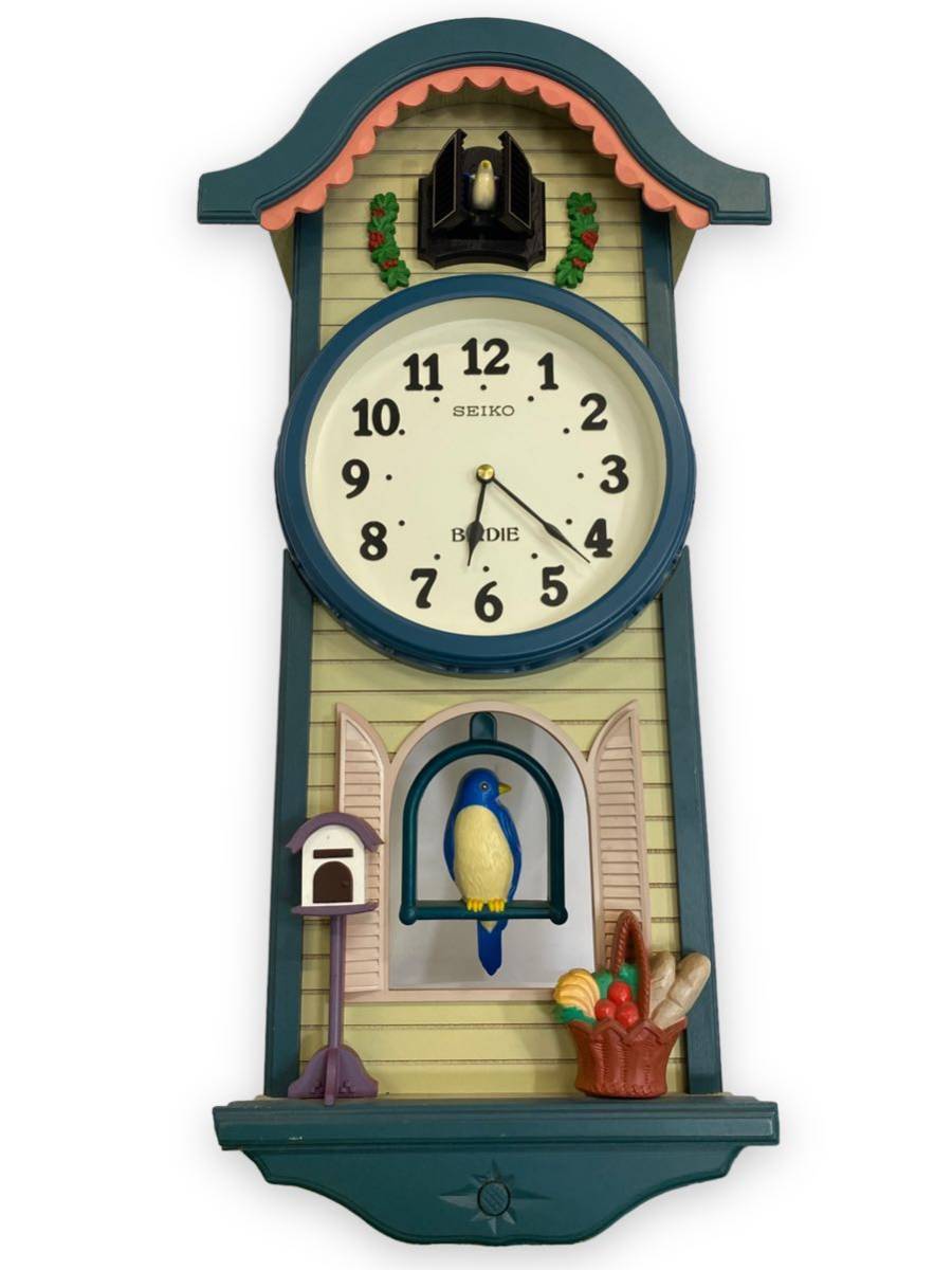 【新品】新品未使用展示品! 昭和レトロ SIEKO セイコー クォーツクロック からくり時計 チャイム打ち人形 掛け時計 RE502B 稼動品 ...