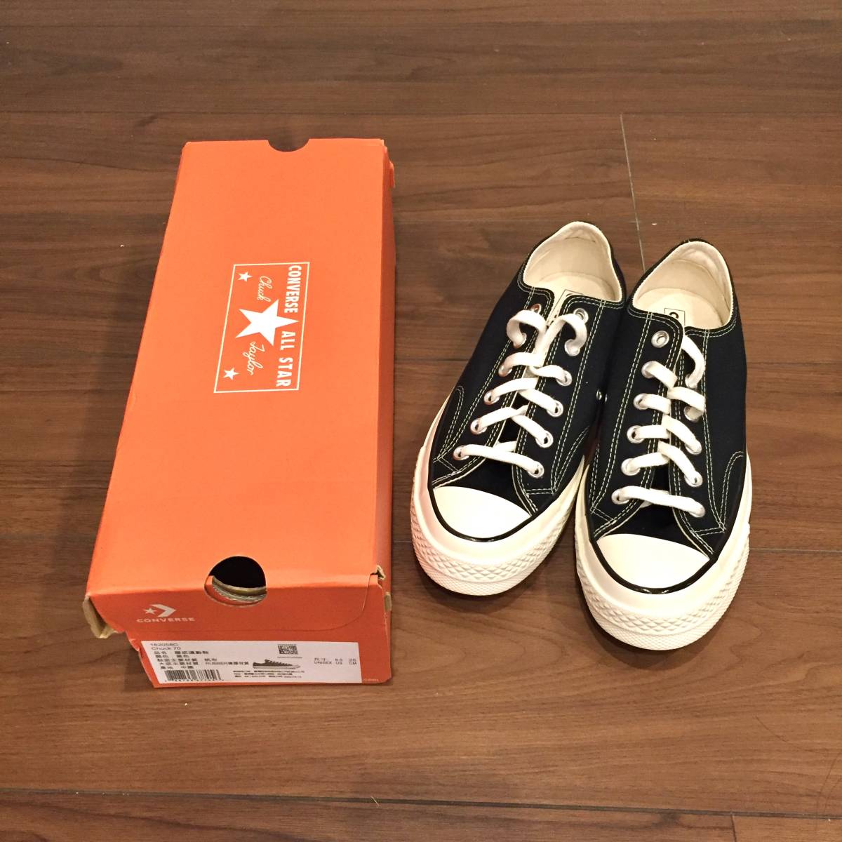 【未使用】新品・箱付き【コンバースCT70】162058C・ブラックキャンバスローカット/25cm(US6.5)男女共用サイズの落札情報詳細 ...