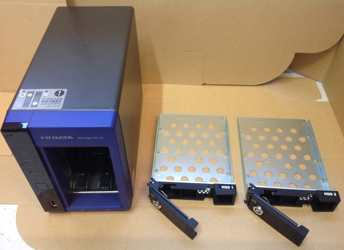 【やや傷や汚れあり】☆ 【1円スタート・ジャンク扱い】 I・O DATA / HDL-Z2WM2C2 / HDD無し / Atom D2701 ...