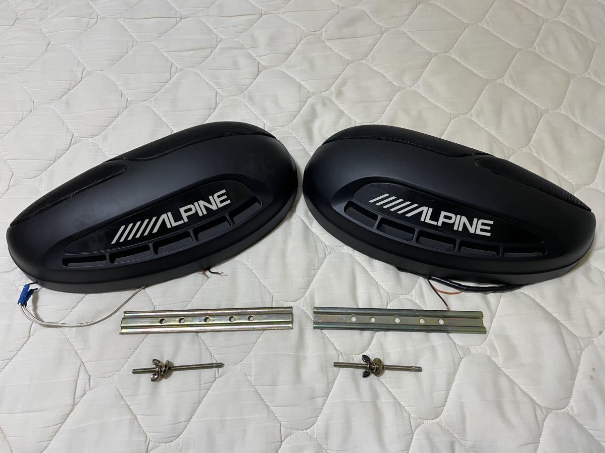 【やや傷や汚れあり】【当時物】ALPINE アルパイン 置き型 3way スピーカー 6971 イルミ点灯 純正固定金具付き 旧車 ロンサム ...