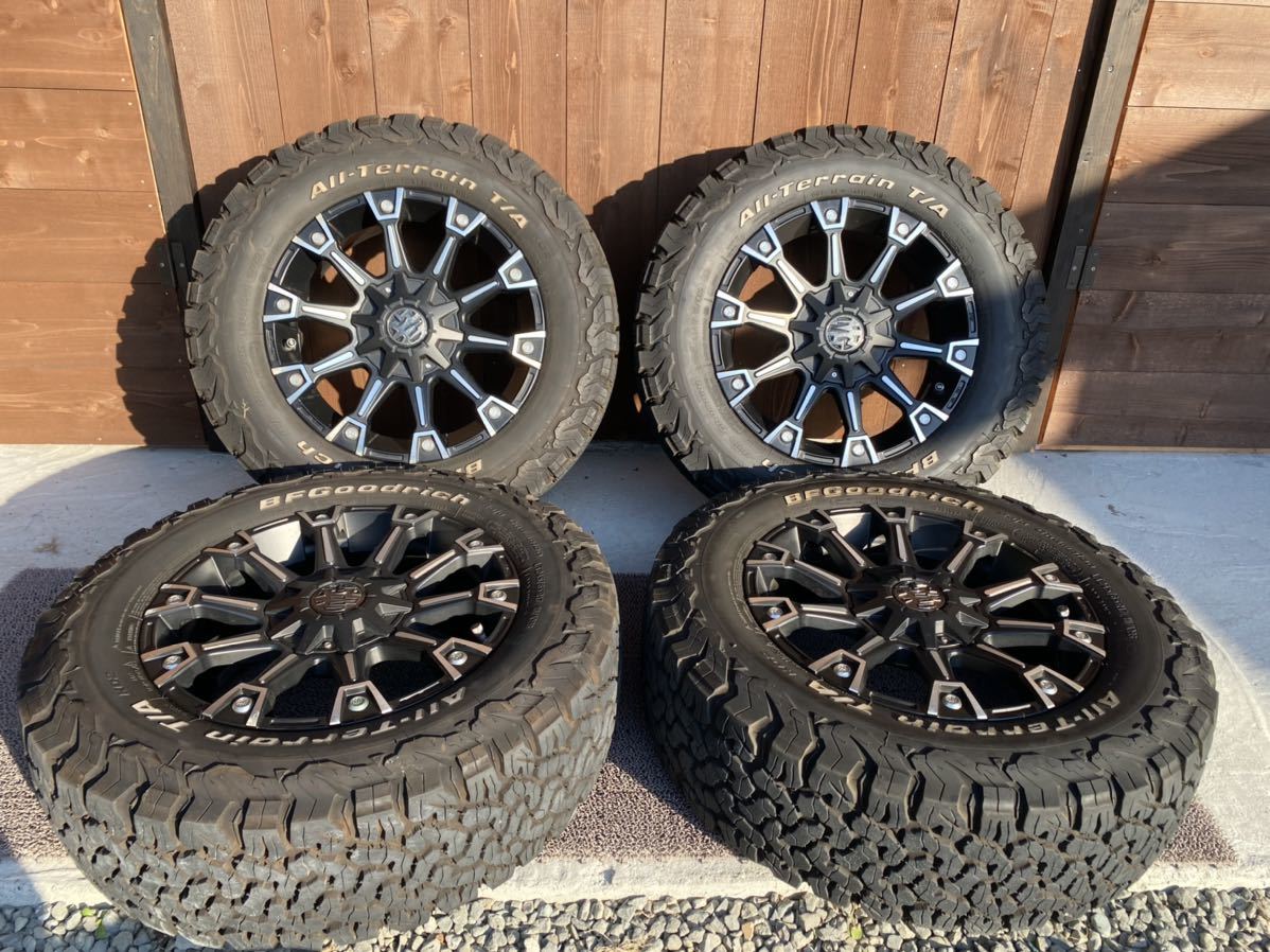 【やや傷や汚れあり】【バリ溝 ホワイトレター】MKW MK-36 16in 7J +35 PCD114.3 BF Goodrich All-Terrain T/A KO2 LT225 ...