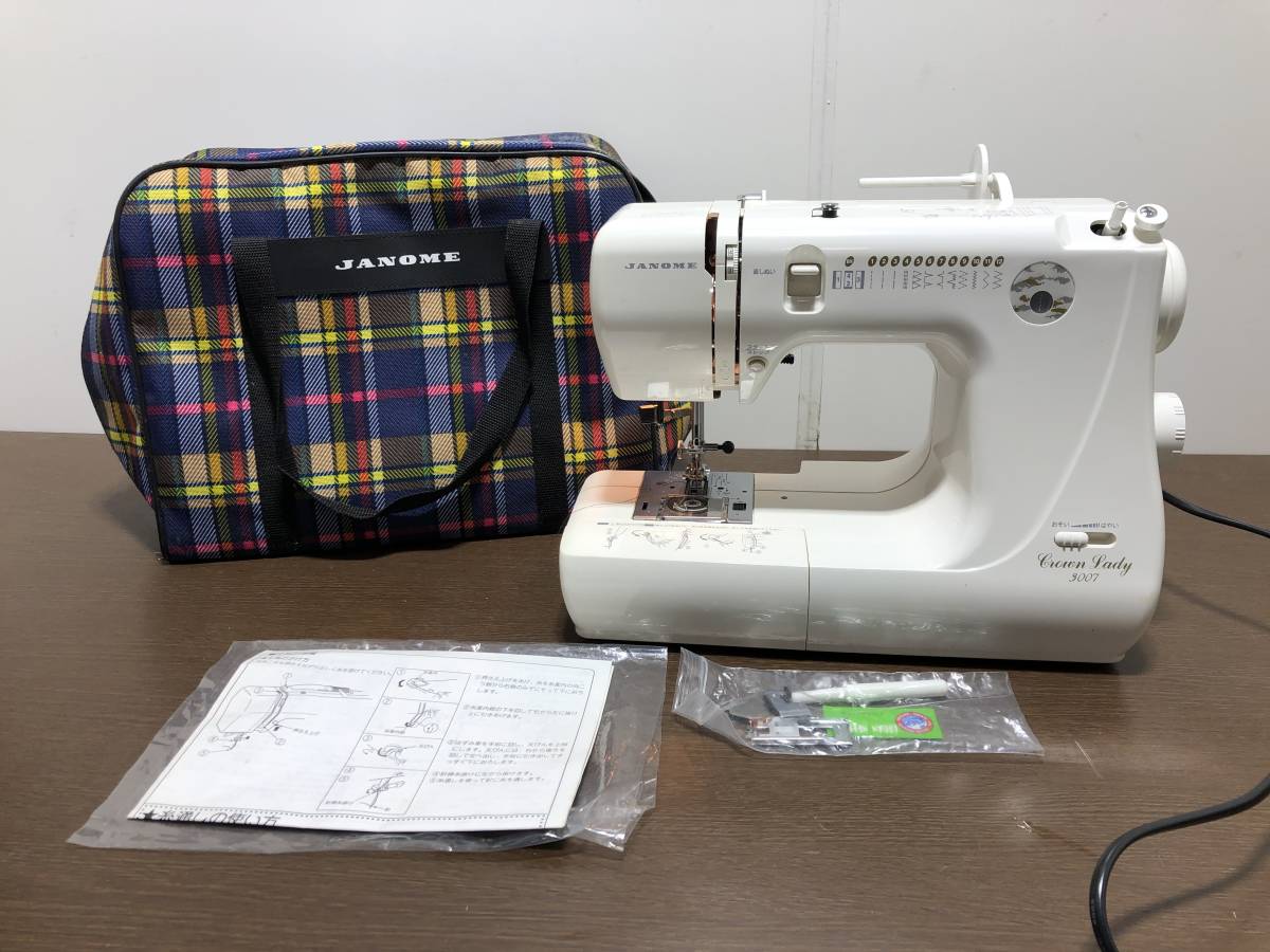 【やや傷や汚れあり】12015 JANOME MODEL 660型 Crown Lady 3007 ジャノメ ミシン 鞄付き【写真追加あり ...