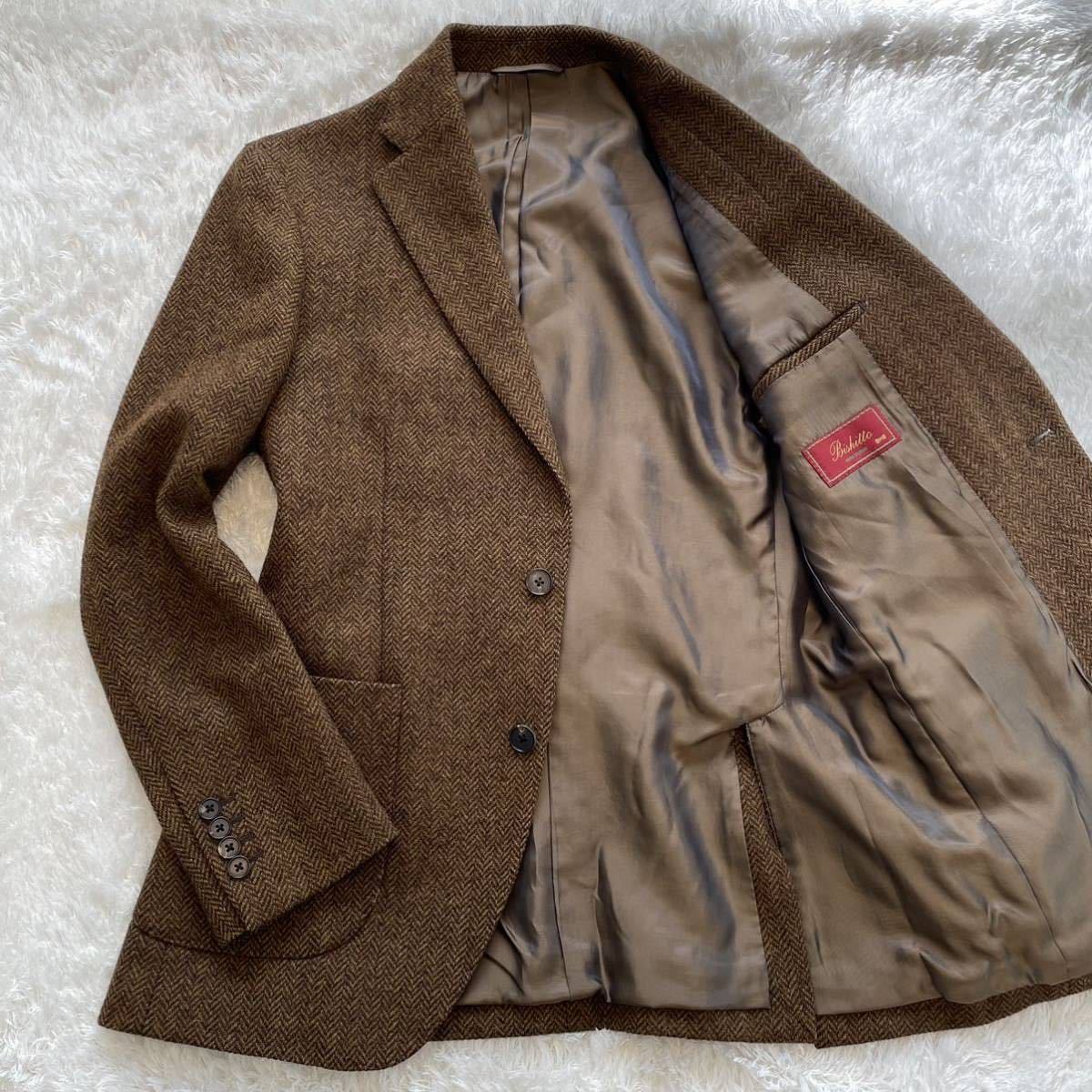 【目立った傷や汚れなし】ユニバーサルランゲージ【秋の装い】UNIVERSAL LANGUAGE テーラードジャケット ツイード ヘリンボーン ブラウン MOON 英国製 Bishittoの落札 ...