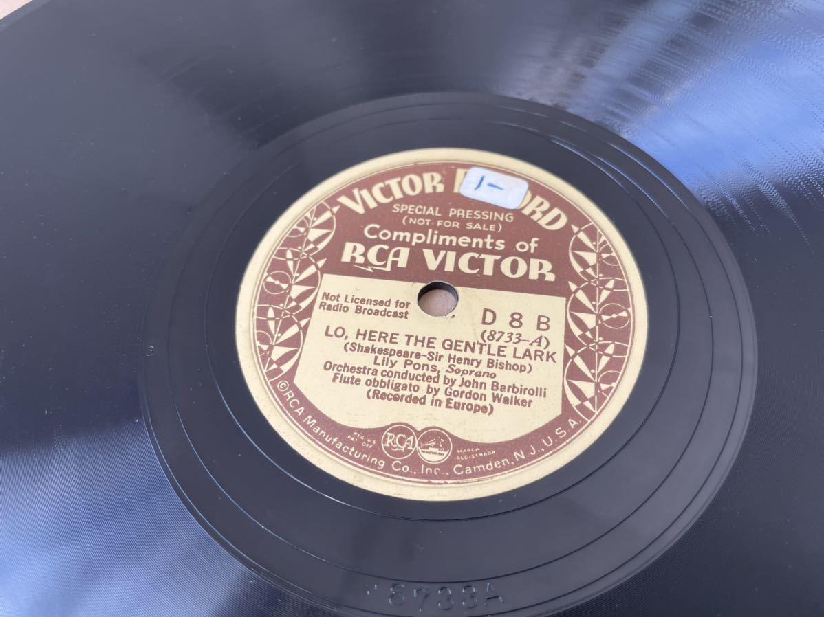 【やや傷や汚れあり】SP盤 米VIC リリー・ポンス（S） 聞け、聞け、ひばりよ 他 Archer Gibson（Or） バッハ の落札情報 ...