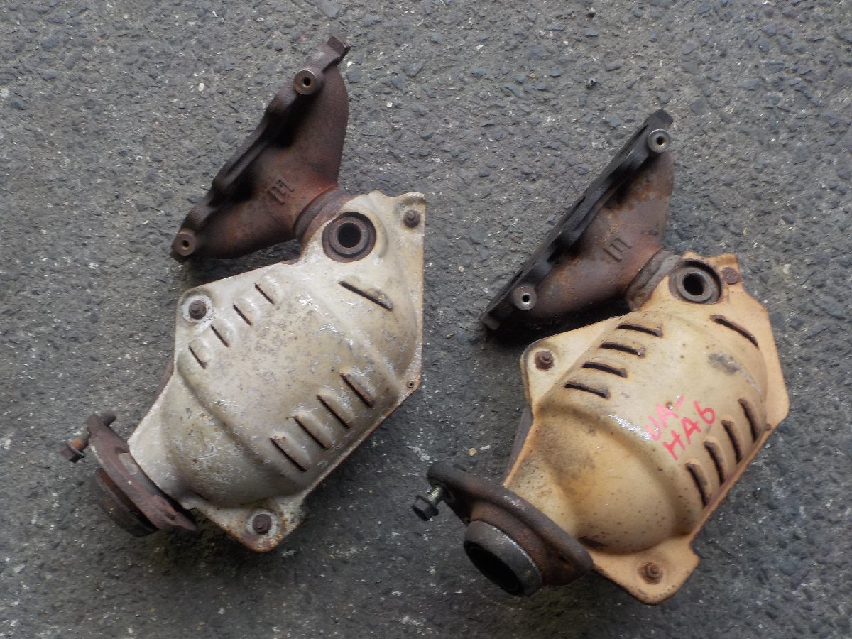 【全体的に状態が悪い】 HH5 HA6 アクティバン アクティトラック ホンダ純正 触媒 キャタライザー コンバーター ジャンク 2台分の落札 ...