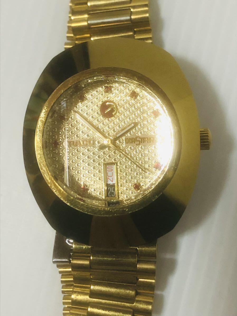【全体的に状態が悪い】一円スタート ジャンク ラドー ダイヤスターrado Diastarデイデイト自動巻きメンズ 腕時計 アンティーク