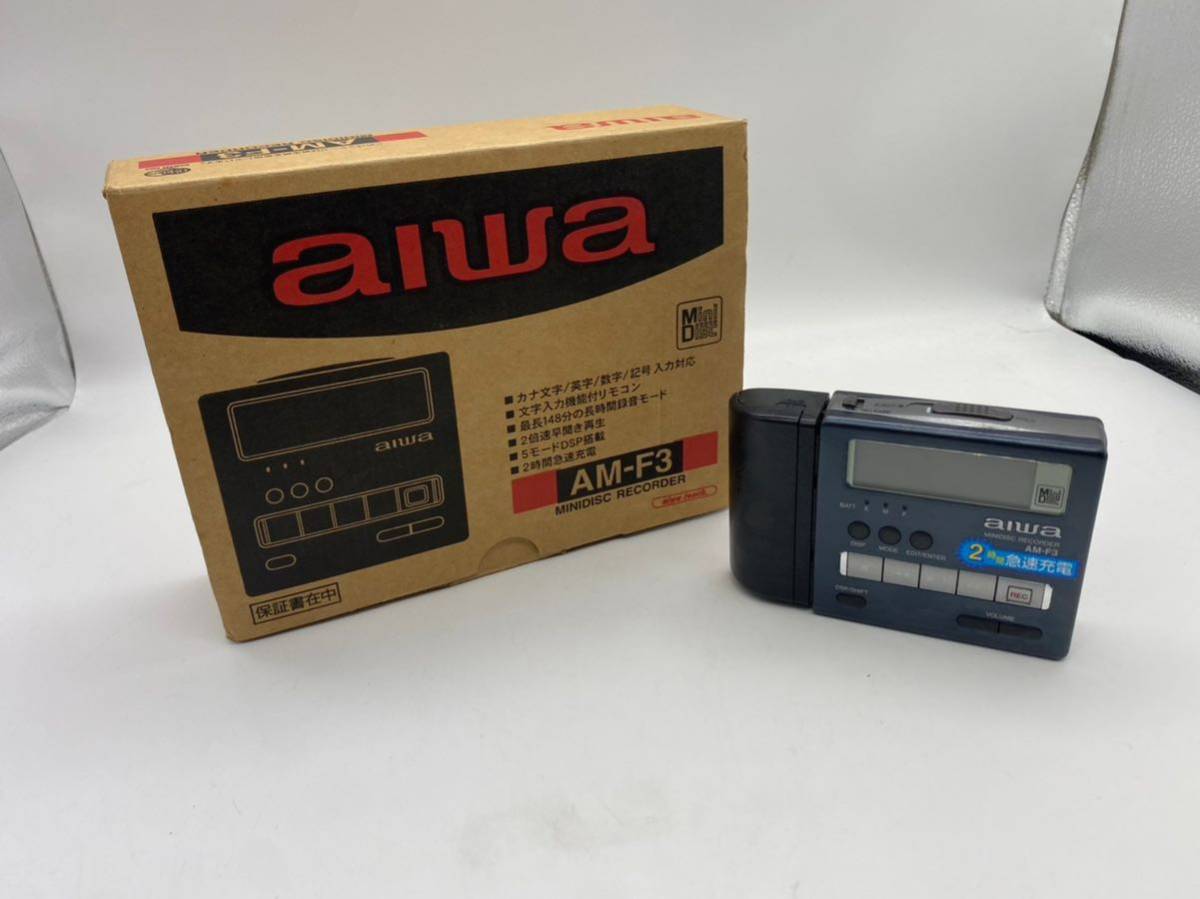 【やや傷や汚れあり】aiwa AM-F3 ミニディスク レコーダー MINIDISC RECORDER アイワ 2時間 急速充電 録音 ...