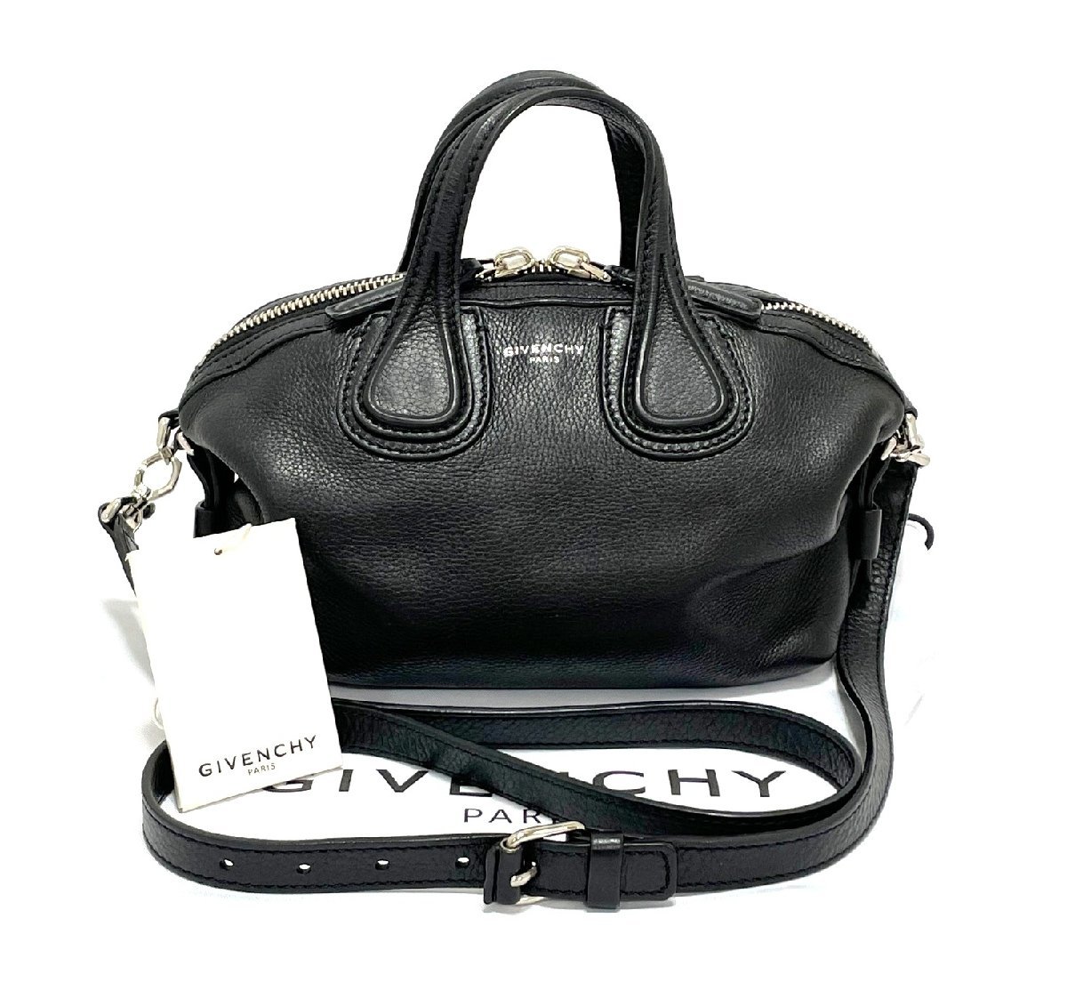 【目立った傷や汚れなし】☆良品 GIVENCHY ジバンシイ ナイチンゲール マイクロ 2WAY ショルダーバッグ ハンドバッグ レザー ブラック 保存袋 付きの落札情報詳細 - Yahoo ...