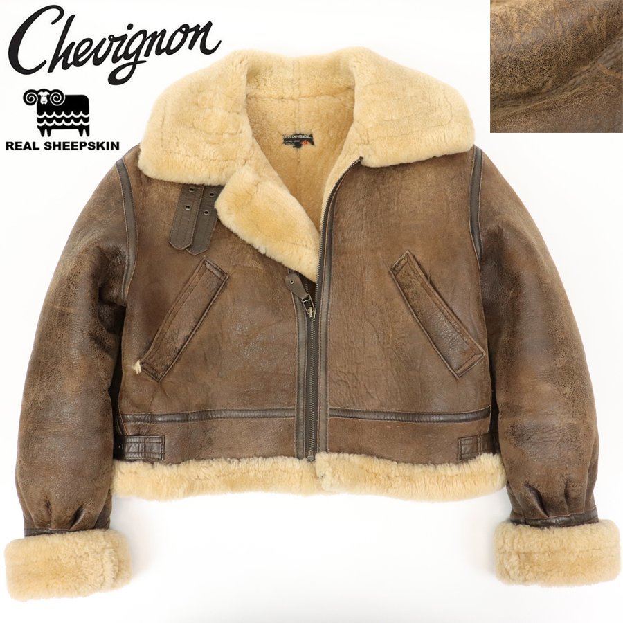 【中古】CHARLES CHEVIGNON / B-3 M ( 36～38 ) ムートン ブラウン ボマージャケット 羊革 シープスキン の落札情報詳細| ヤフオク落札価格情報 オークフリー