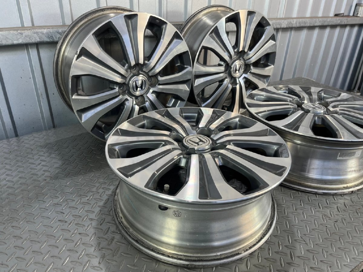 【やや傷や汚れあり】ホンダ フリード スパイク GP3 純正 ENKEI 15インチ 4穴 アルミ ホイール PCD 100 15X51/2J 1台分セット GB3 GB4 GP1 GP GB ...
