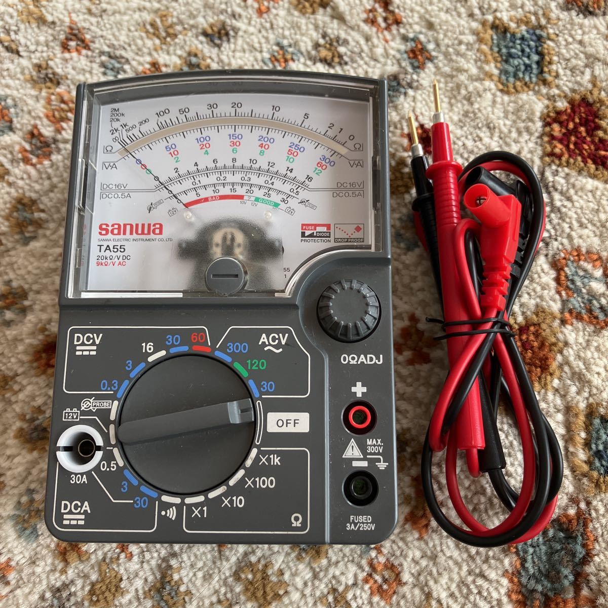 【未使用に近い】sanwa サンワ MULTITESTER マルチテスター 電気計測器 測定器 アナログ ケース付き TA55の落札情報詳細 ...